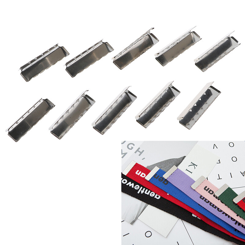 10Pcs 1.5" Metal belt buckle end tip for cotton webbing tag bag key fob ...