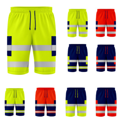 Men's Hi Vis Viz 3/4 Shorts High Visibility Reflective Tape Security ...