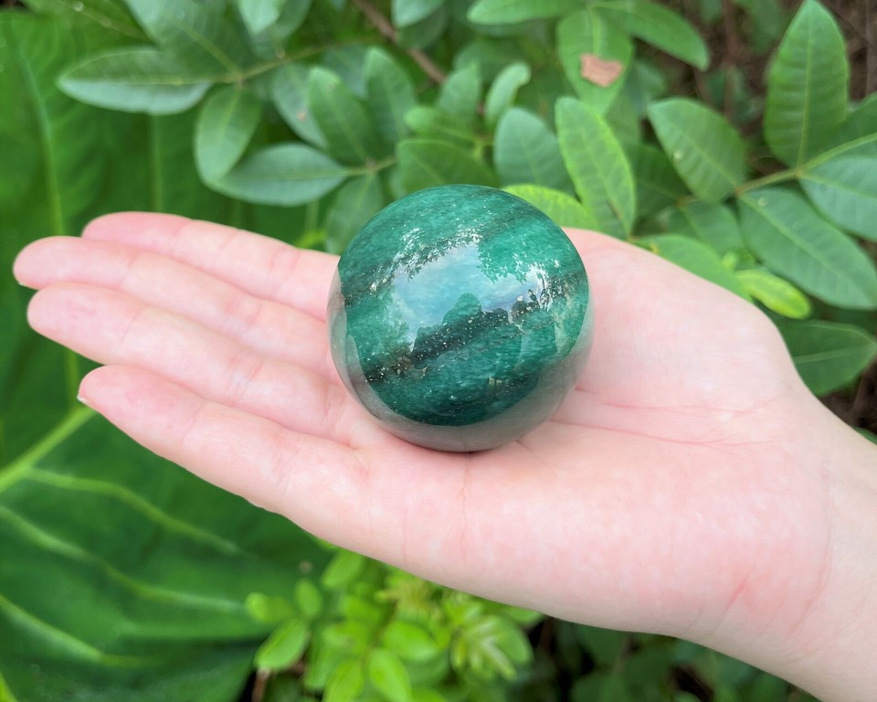 Green Aventurine Crystal Sphere LARGE 1.5" Sphere + Stand (Green Quartz ...
