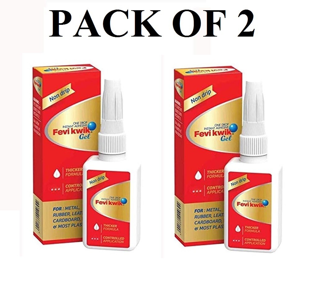 2X Pidilite Multi-Purpose Fevikwik Gel One Drop Instant Adhesive (20g ...