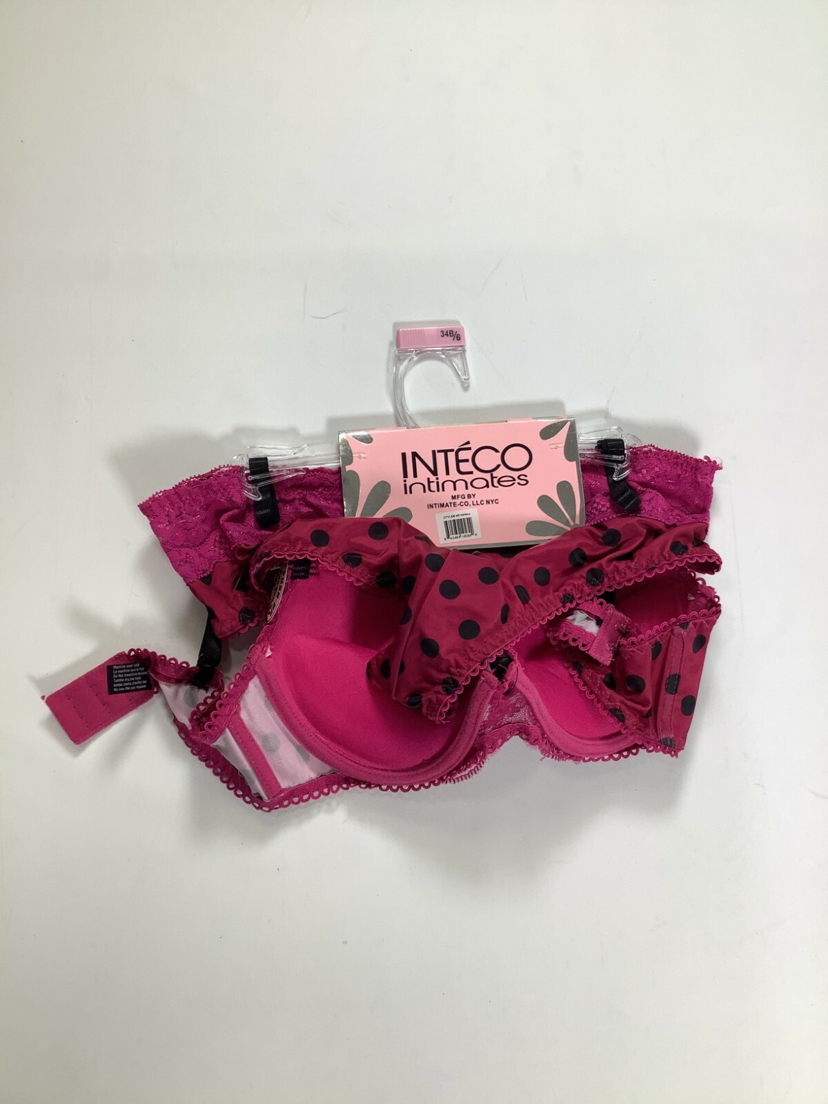 Women’s Inteco Intimates Purple Polka Dot Bra/Boyshorts Set NEW! | eBay