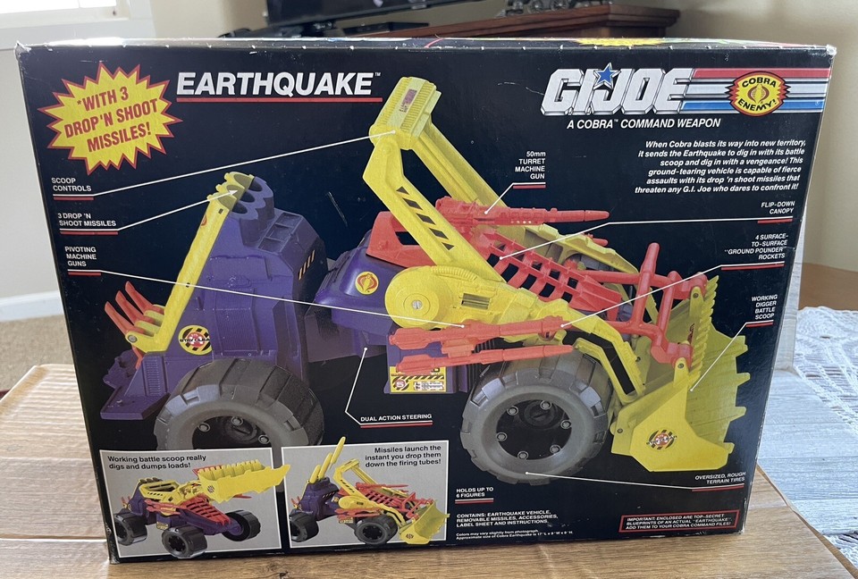 GI Joe EARTHQUAKE 1991 Hasbro Action Figure Vehicle NIB Cobra Command ...