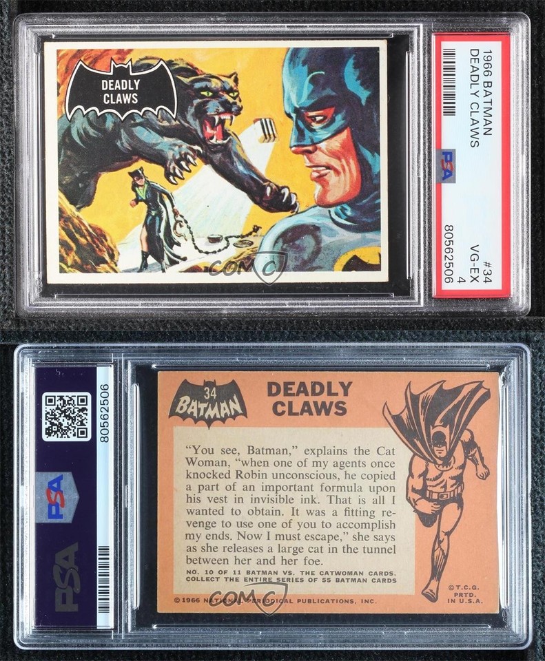1966 Topps Batman Black Bat Deadly Claws #34 PSA 4 0nr3 | eBay