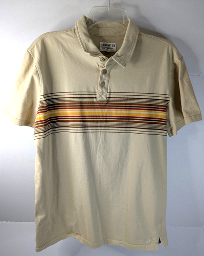 Vintage Hang Ten 100% Cotton Lightweight Striped Polo Shirt Men’s Large ...