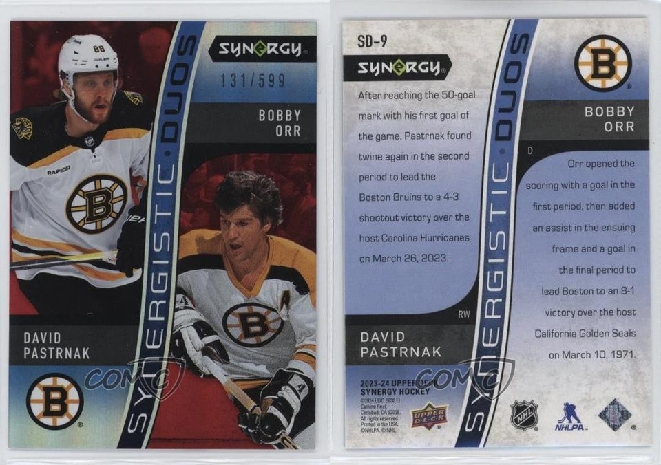 2023 Synergy Synergistic Duos Star-Legend Red David Pastrnak Bobby Orr ...