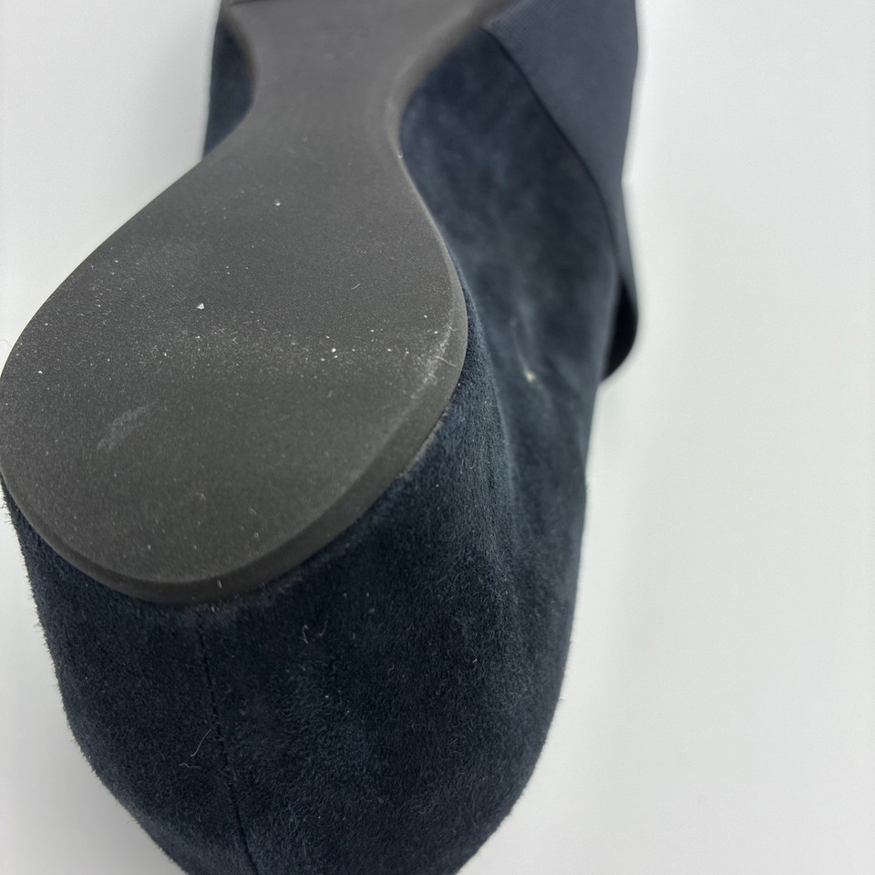 New! Vaneli Mary-Jane Size 7.5 Mabel Wedge Shoes Navy Blue Suede ...