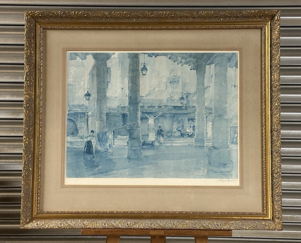 Sir William Russell Flint Signed Limited Edition Lithograph Market Hall ...