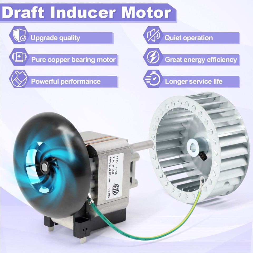 Furnace Draft Inducer Motor for Carrier, Bryant, Payne Blower & Wheel ...