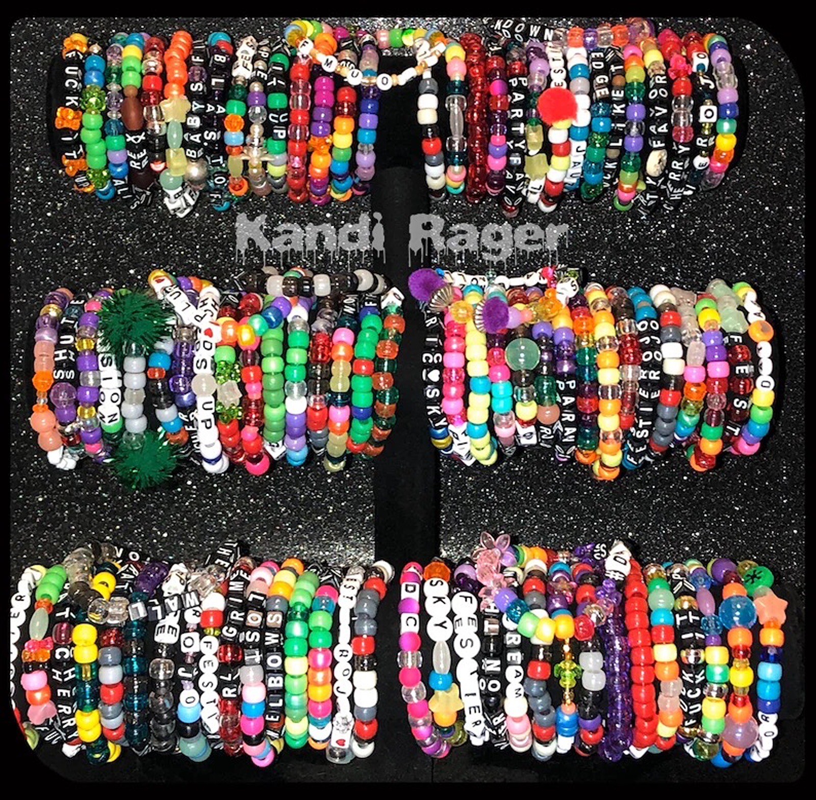 1-100 Custom or Random KANDI BRACELETS, Personalized, Multiple, Rave ...