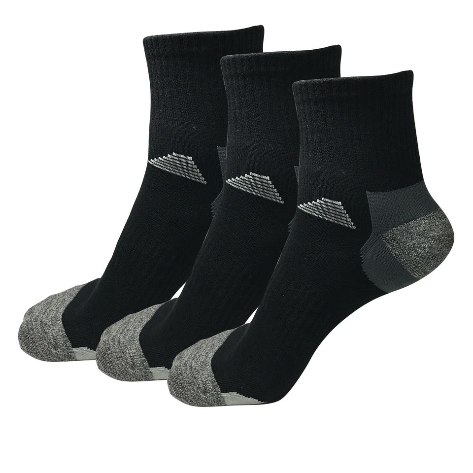 3 Pairs Mens Mid Cut Ankle Quarter Athletic Casual Sport Cotton Socks ...