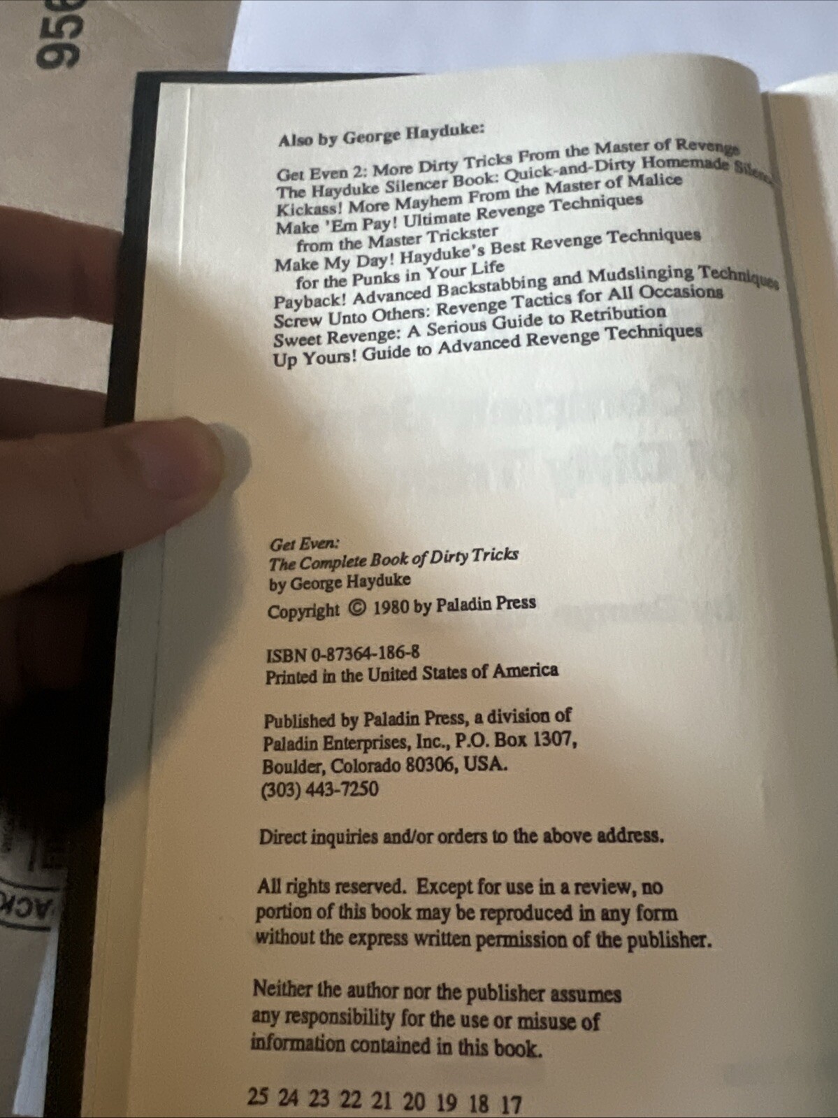 Get Even : The Complete Book of Dirty Tricks by George Hayduke (1980 ...