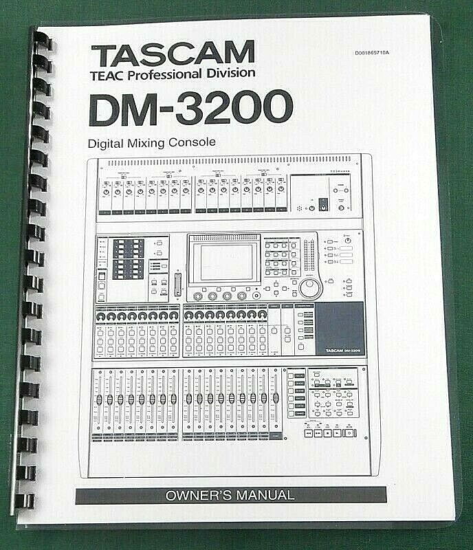 Tascam DM-3200 Owner's Manual: Comb Bound & Protective Covers | eBay