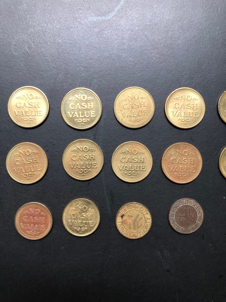 New York City (2)-Subway Transit Tokens - and (14) more 16 tokens total ...