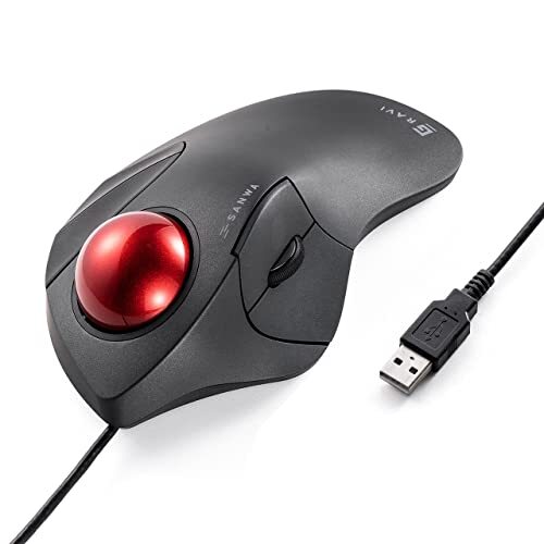 SANWA Wired Ergonomic Trackball Mouse, Optical Rollerball Mice ...