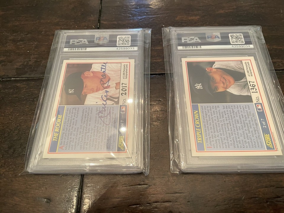 1991 Score Mickey Mantle Autographed Complete Rare Insert Set Graded ...