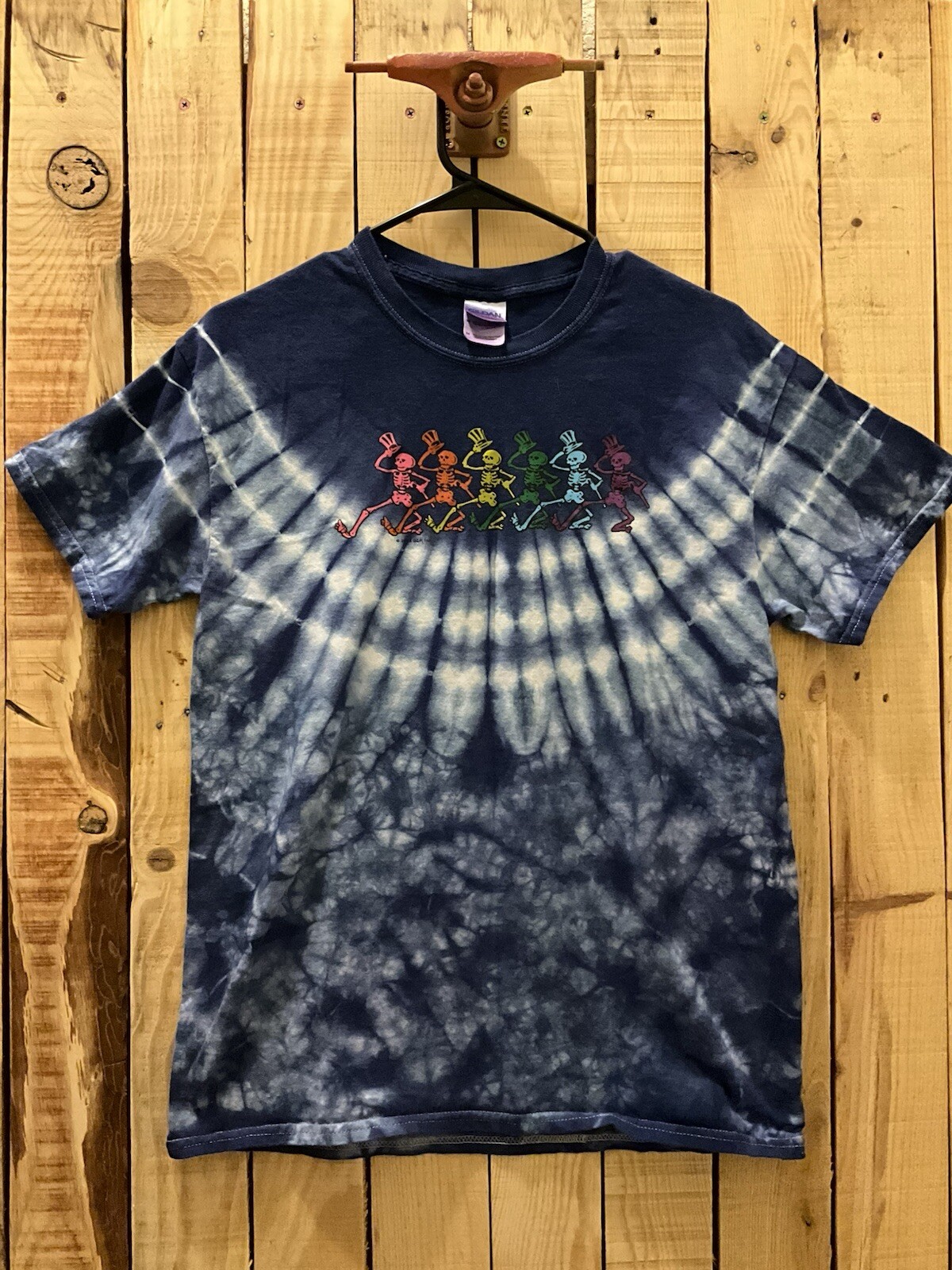 Grateful Dead Rainbow Dancing Skeletons Blue Tie Dye … - Gem