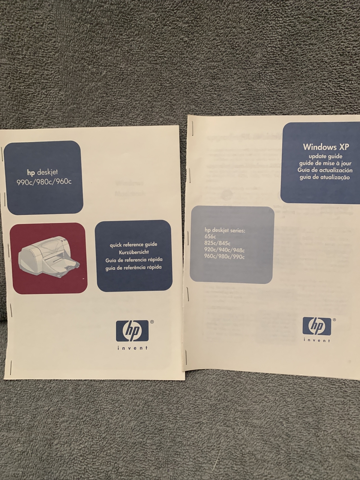 hp deskjet 990c,980c & 960c quick reference guide & Windows Xp User ...