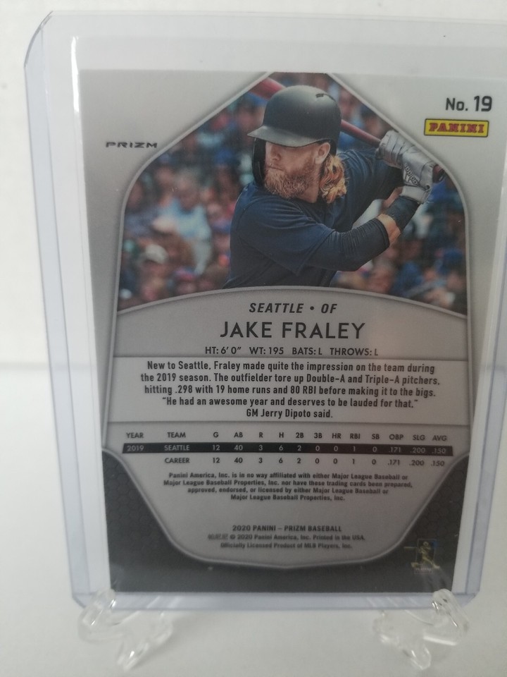 2020 Panini Prizm Baseball Jake Fraley Seattle Mariners Silver Prizm ...