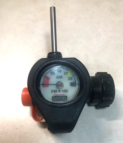 MSA 2216 PSI Cylinder Valve Assembly SCBA Tank Bottle Gauge Rubber Boot ...