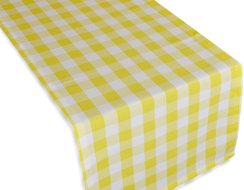 New Shabby Cottage Chic Farmhouse LEMON YELLOW PICNIC CHECK TABLE ...
