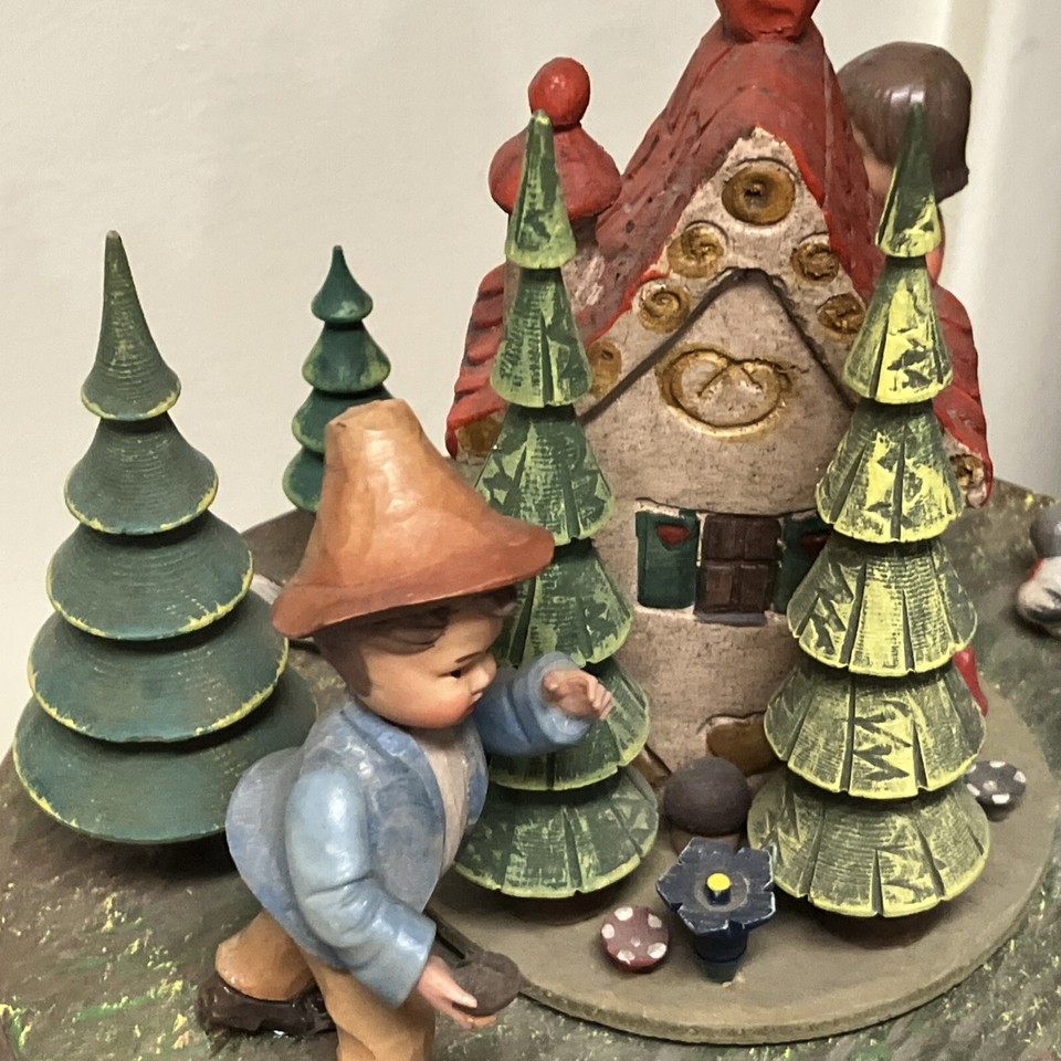 VTG Thorens Wood Craft Hansel & Gretel & WITCH Music Box “Moon River ...