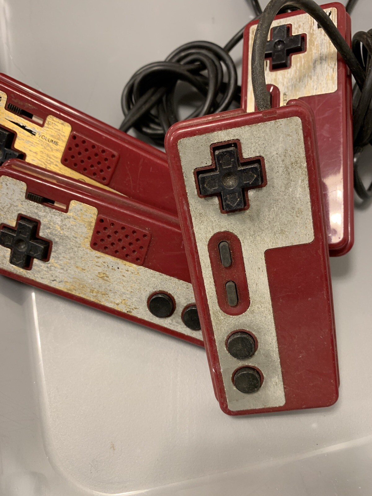 Nintendo Famicom controller Worn lot Of 4 untested controllers NES ect ...