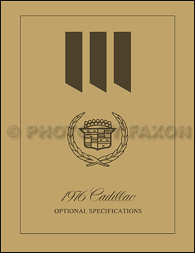 1976 Cadillac Optional Specifications Book Eldorado Deville Fleetwood ...
