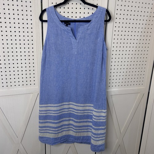 Talbots split Neck Linen Shift Dress Size 10 | eBay