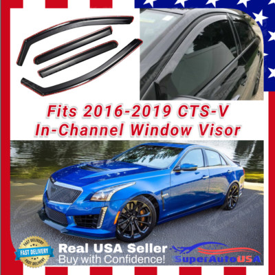 For 2016-2019 Cadillac CTS-V In-Channel Window Visor Rain Guard Shade ...