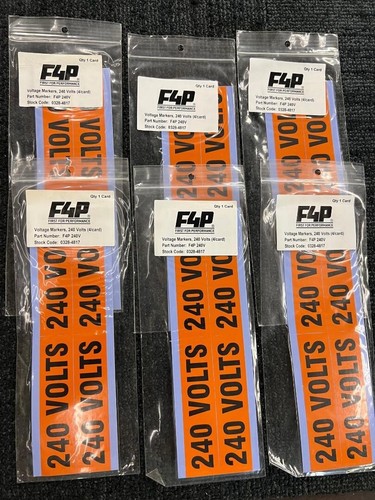 F4P Voltage Markers 240 Volts QTY 4/Card Six Cards Part # F4P 240V NEW ...