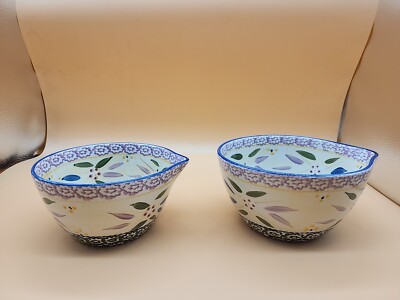 Temptations Old World Mixing Nesting Bowls w/Pour Spout .6 & 1 Qt ...