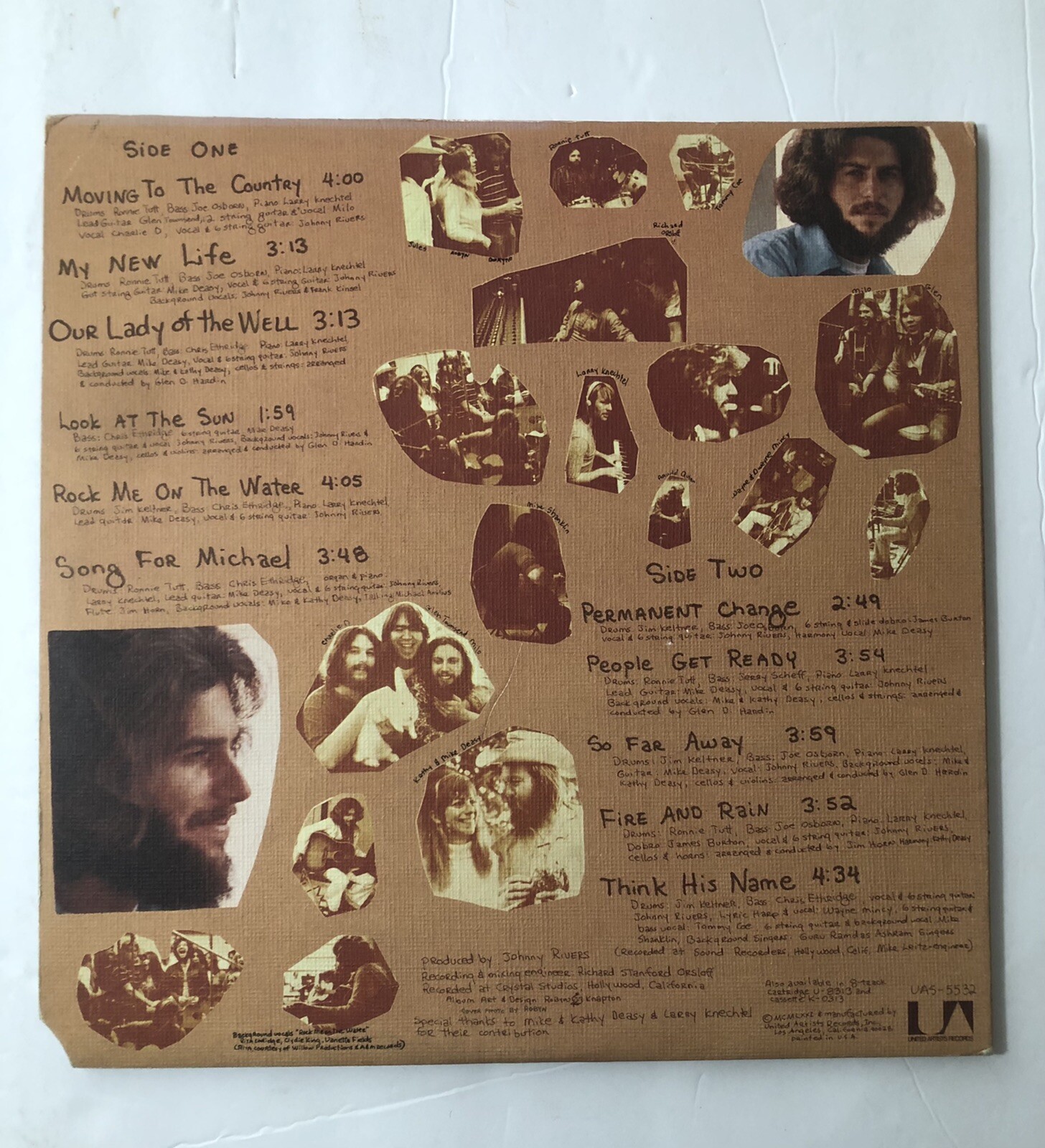 JOHNNY RIVERS HOME GROWN 1971 VINYL LP UNITED ARTISTS RECORDS FIRE AND ...