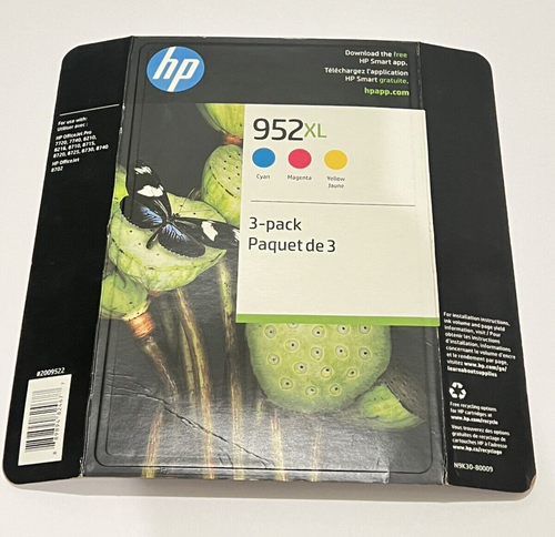 Genuine HP 952XL Ink Cartridge 3-Pack Cyan Magenta Yellow Exp. 11/2024 ...