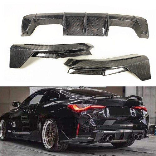 Carbon Fiber Rear Bumper Diffuser Lip+Side Cover For BMW G80 M3 G82 M4 ...