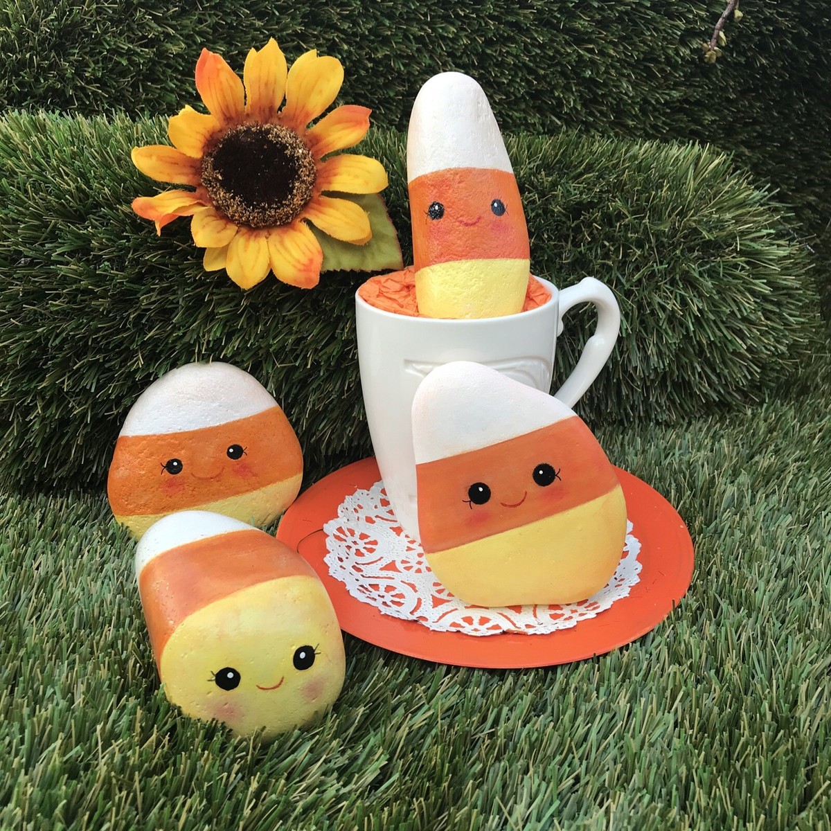 Candy Corn Painted Rocks