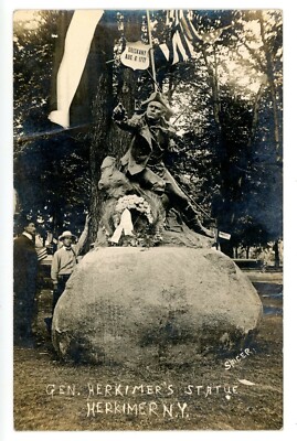 Herkimer NY -GENERAL HERKIMER STATUE- RPPC Spicer Postcard | eBay