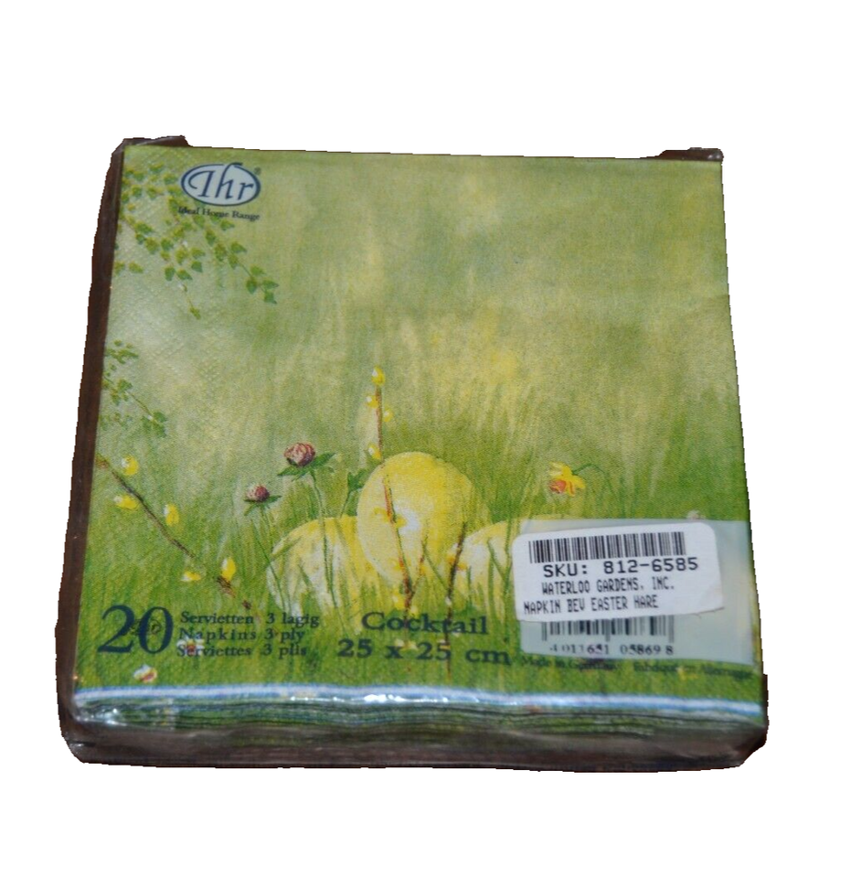 Paper Napkins EASTER HARE 20 THR BEVERAGE NIP 3-PLY Germany BUNNY CHICK ...