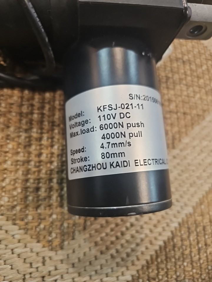 DC 110V Linear Actuator 6000 N Push - 4000 Pull 4.7 mm/s - 80 mm stroke ...