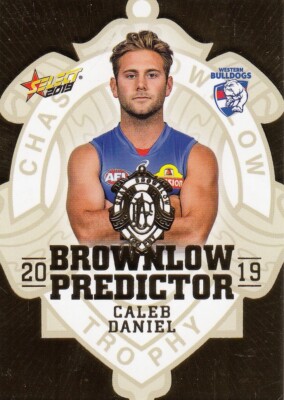 2019 AFL Footy Stars GOLD BROWNLOW PREDICTOR Card BPG138 CALEB DANIEL ...