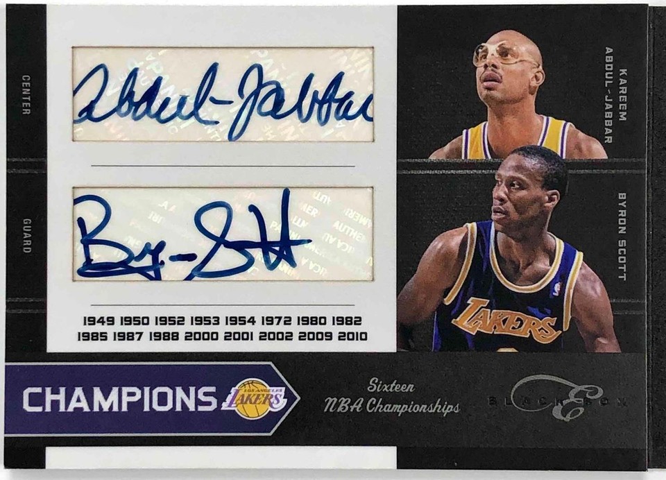 Elite Black Box Magic~Abdul-Jabbar~Worthy~Scott~Cooper Lakers Auto ...
