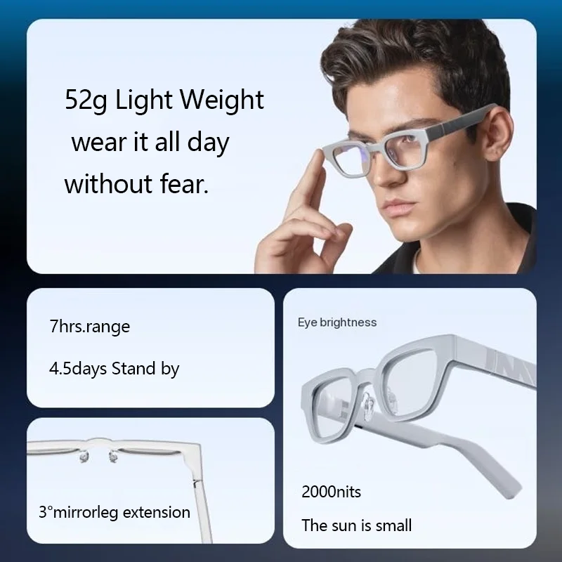 INMO Go Smart AR Glasses True Wireless Ultra Lightwight Personal AI ...