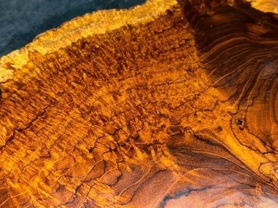 19" TEAK BURL SUPER RARE 19" X 12" X 1 3/4"~1 3/8" AMAZING COLOR- DRY ...