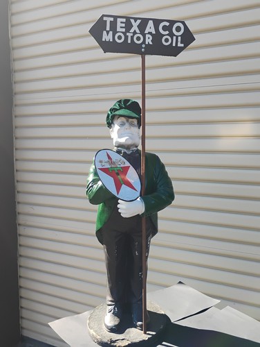 Texaco Motor Oil Man Display Statue Metal Sign Gas Gasoline Oil | eBay