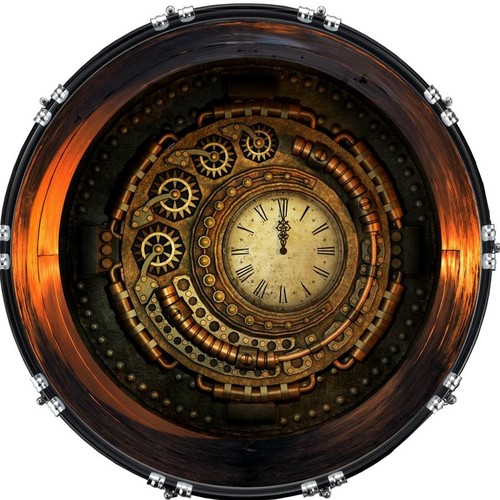 20" Custom Bass Kick Drum Front Head Graphic Graphical Time Tunnel 1 | eBay