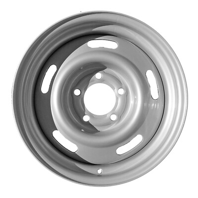 Steel Rally Wheel 15X8 5 Slot Silver 5X4.75 Bolt Pattern 4 Inch Back ...