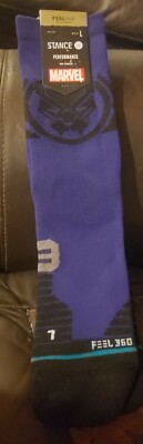 Stance x Marvel Black Panther The King Feel 360 Performance Crew Socks Mens Larg | eBay