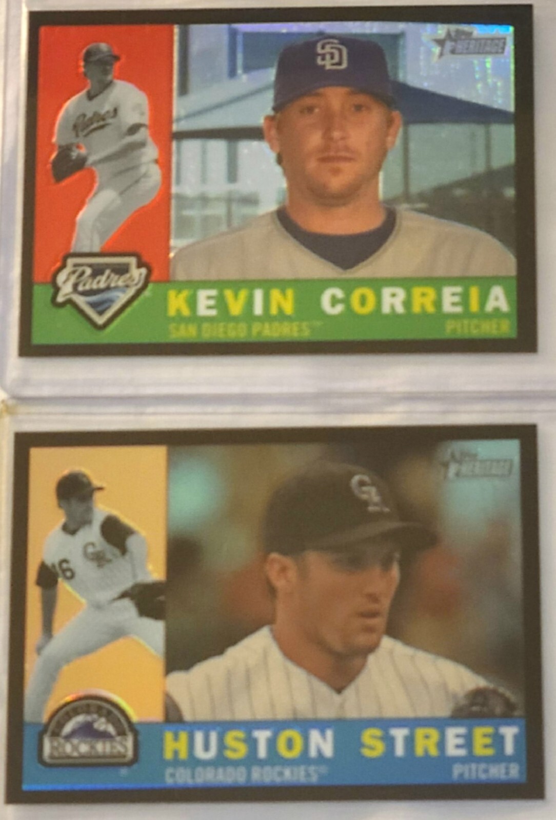 (2) 2009 Topps Heritage Chrome Black Refractor Baseball Cards #/60 SP ...
