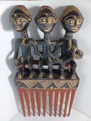 African Ashanti Female Wood Hair Comb Ghana Presitge Comb - Great ...