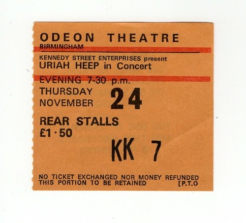 Uriah Heap Ticket Vintage Innocent Victim Tour Odeon Theatre Birmingham ...