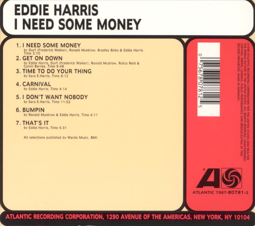 EDDIE HARRIS I NEED SOME MONEY NEW CD 75678078125| eBay